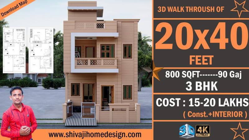 rajendra patel on LinkedIn: 🏡 20*40 House Design 3D | 800 Sqft | 3 BHK ... rajendra patel on LinkedIn: 🏡 20*40 House Design 3D | 800 Sqft | 3 BHK ...