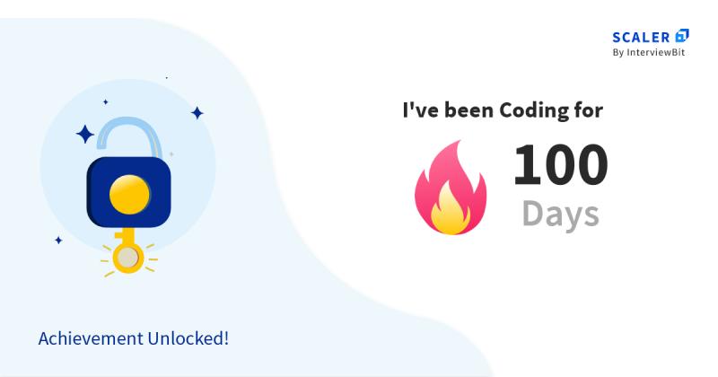 Abhilash Dubey on LinkedIn: I have been coding on Scaler for 100 days Abhilash Dubey on LinkedIn: I have been coding on Scaler for 100 days