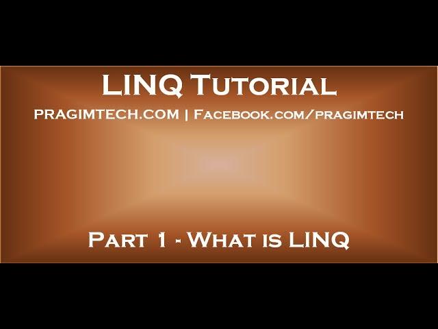 Venkat K on LinkedIn: Part 1 What is LINQ Venkat K on LinkedIn: Part 1 What is LINQ