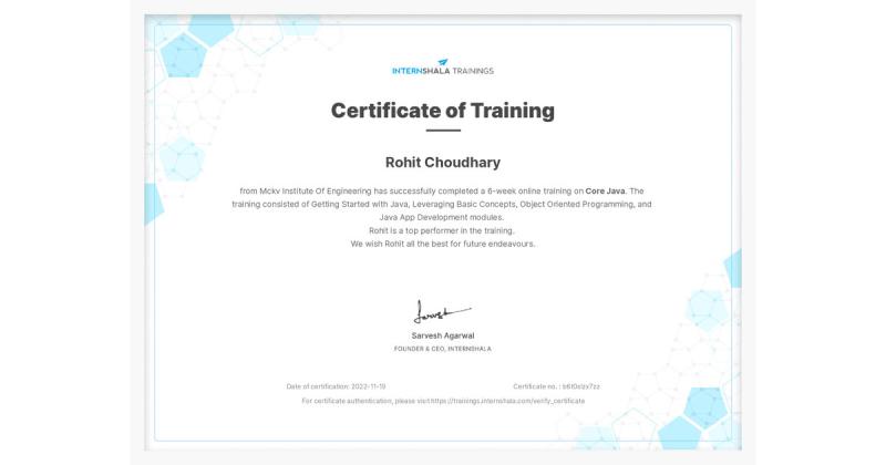 Rohit Choudhary on LinkedIn: Successfully completed the Core Java ... Rohit Choudhary on LinkedIn: Successfully completed the Core Java ...