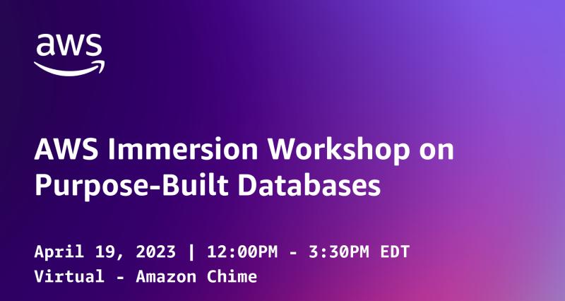 Dana Macejkovic on LinkedIn: AWS Immersion Workshop on Purpose-Built ... Dana Macejkovic on LinkedIn: AWS Immersion Workshop on Purpose-Built ...