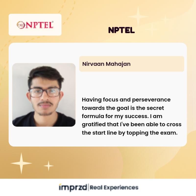 Nirvaan Mahajan on LinkedIn: NPTEL Nirvaan Mahajan on LinkedIn: NPTEL