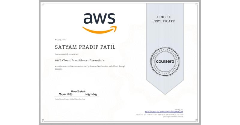 #aws #cloud #awscertified #cloudcomputing | Satyam Patil #aws #cloud #awscertified #cloudcomputing | Satyam Patil
