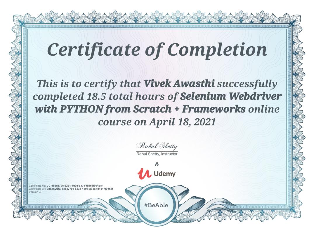 Vivek Awasthi on LinkedIn: Learning continued!!! Thanks Rahul Shetty ... Vivek Awasthi on LinkedIn: Learning continued!!! Thanks Rahul Shetty ...