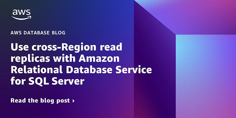 Aman Sharma on LinkedIn: Use cross-Region read replicas with Amazon ... Aman Sharma on LinkedIn: Use cross-Region read replicas with Amazon ...