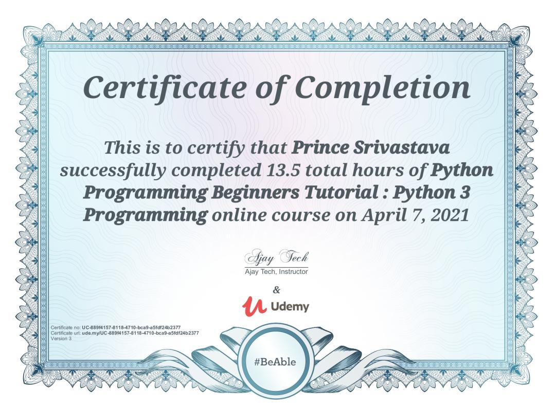 Prince Srivastava on LinkedIn: #pythonprogramming #python3 #udemycourse ... Prince Srivastava on LinkedIn: #pythonprogramming #python3 #udemycourse ...