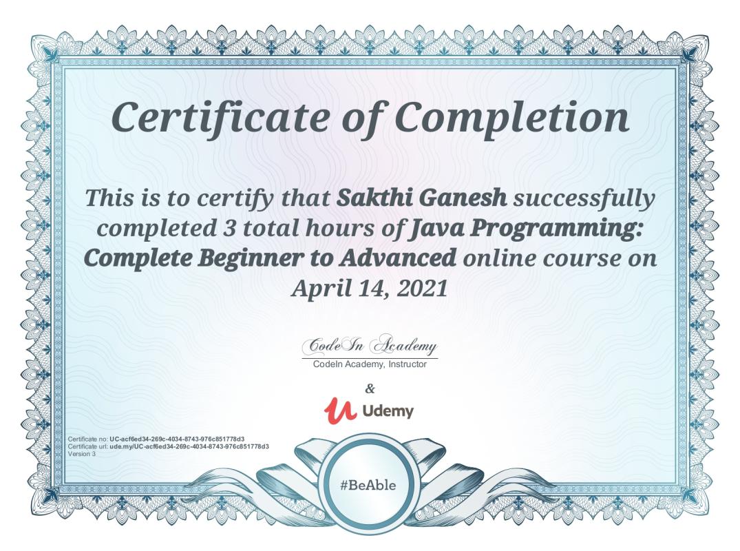 Sakthi Ganesh on LinkedIn: #javaprogramming #udemycourses Sakthi Ganesh on LinkedIn: #javaprogramming #udemycourses
