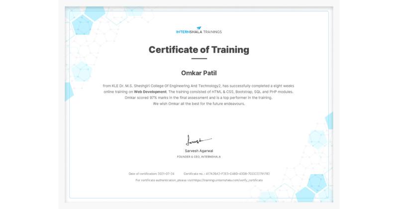 Omkar Patil on LinkedIn: #webdevelopment #internshala #internshalatrainings Omkar Patil on LinkedIn: #webdevelopment #internshala #internshalatrainings