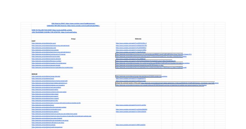 Gagan Meshram on LinkedIn: Leetcode DSA sheet by Fraz Gagan Meshram on LinkedIn: Leetcode DSA sheet by Fraz