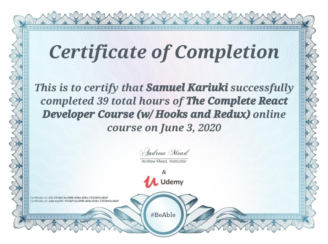 Samuel kariuki on LinkedIn: #milestone #reactjs #reactjsdeveloper # ... Samuel kariuki on LinkedIn: #milestone #reactjs #reactjsdeveloper # ...