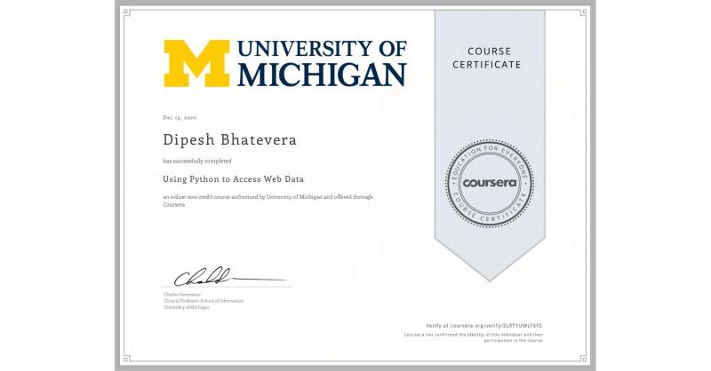 Dipesh Bhatevera on LinkedIn: #python3 #coursera #machinelearnig # ... Dipesh Bhatevera on LinkedIn: #python3 #coursera #machinelearnig # ...