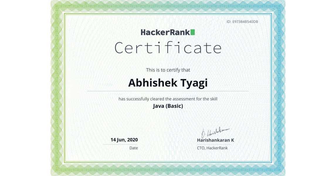Abhishek Tyagi on LinkedIn: #hackerrank #javaprogramming Abhishek Tyagi on LinkedIn: #hackerrank #javaprogramming