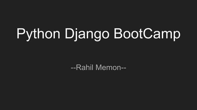 Rahil M. on LinkedIn: Python Django Basics Rahil M. on LinkedIn: Python Django Basics