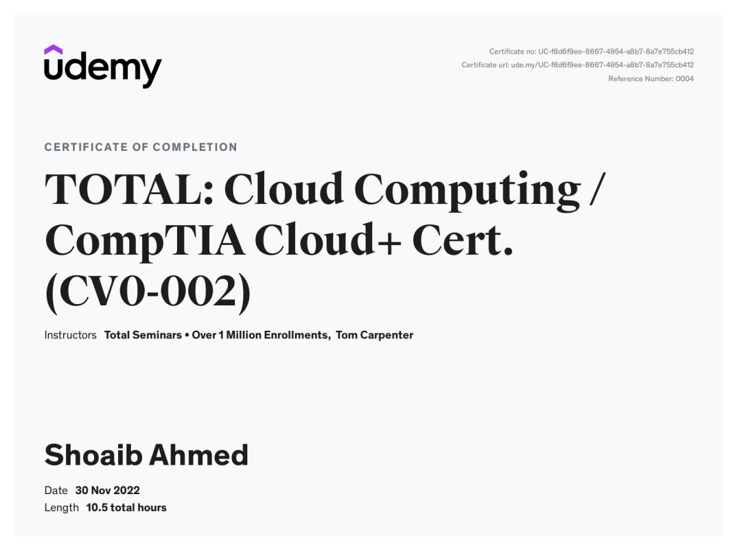 Shoaib Ahmed on LinkedIn: Udemy Course Completion Certificate Shoaib Ahmed on LinkedIn: Udemy Course Completion Certificate