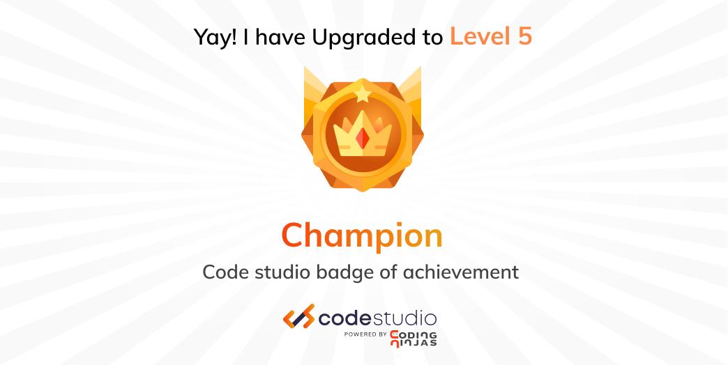 KRISHNA CHAITANYA KOTHAPALLI on LinkedIn: Codestudio by Coding Ninjas KRISHNA CHAITANYA KOTHAPALLI on LinkedIn: Codestudio by Coding Ninjas