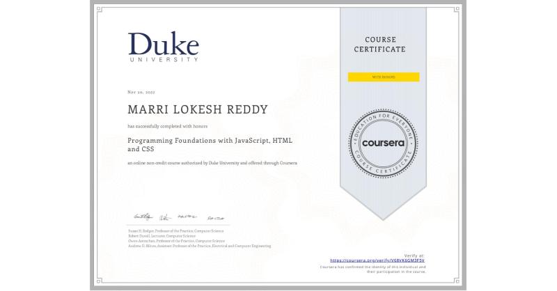 LOKESH REDDY MARRI on LinkedIn: Completion Certificate for Programming ... LOKESH REDDY MARRI on LinkedIn: Completion Certificate for Programming ...