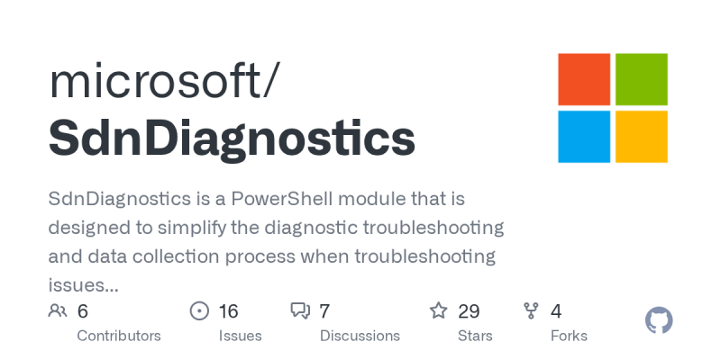 Yusuf Anis on LinkedIn: GitHub - microsoft/SdnDiagnostics ... Yusuf Anis on LinkedIn: GitHub - microsoft/SdnDiagnostics ...
