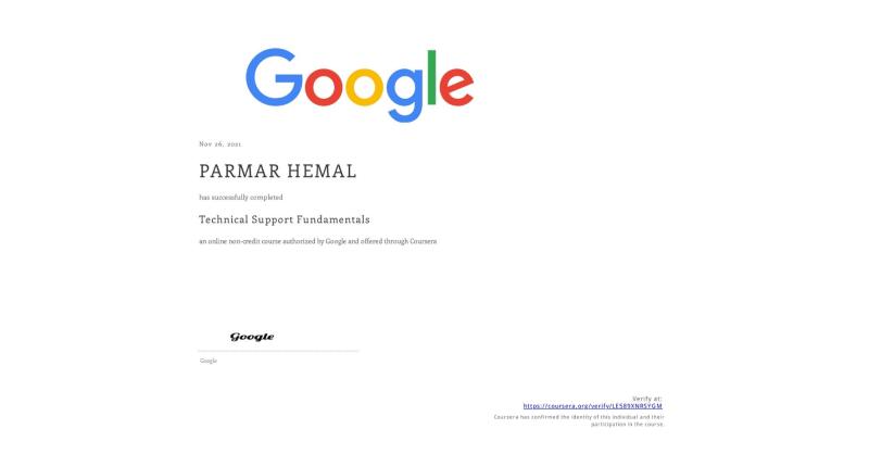 #course #google #technicalsupportfundamentals | Hemal Parmar #course #google #technicalsupportfundamentals | Hemal Parmar
