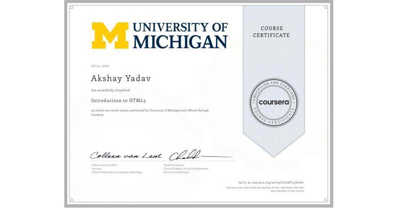 Akshay Yadav on LinkedIn: #html #html5 #webdevelopment #coursera Akshay Yadav on LinkedIn: #html #html5 #webdevelopment #coursera