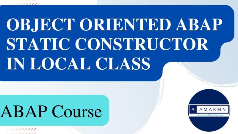 Amit Kumar on LinkedIn: Object Oriented ABAP Static Constructor in ... Amit Kumar on LinkedIn: Object Oriented ABAP Static Constructor in ...