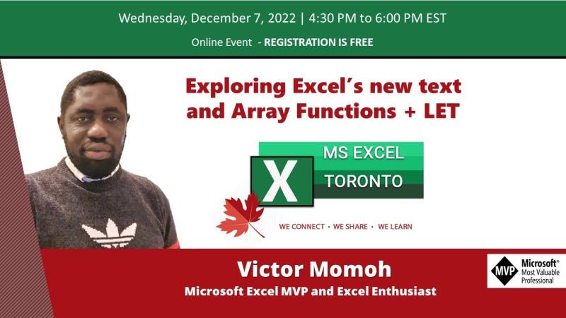 Victor Momoh (MOS,R.Eng) on LinkedIn: MS Excel Toronto Meetup ... Victor Momoh (MOS,R.Eng) on LinkedIn: MS Excel Toronto Meetup ...