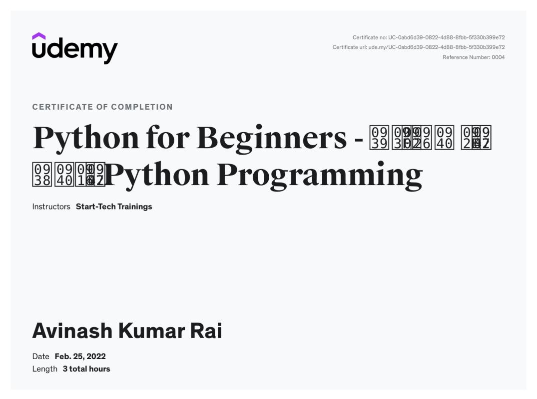 Avinash Kumar Rai on LinkedIn: python course Avinash Kumar Rai on LinkedIn: python course