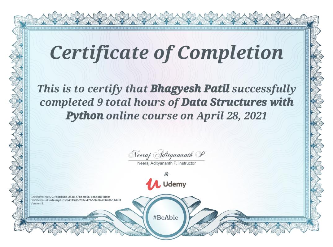Bhagesh Patil on LinkedIn: #datastructures #pythonprogramming #udemycourses Bhagesh Patil on LinkedIn: #datastructures #pythonprogramming #udemycourses