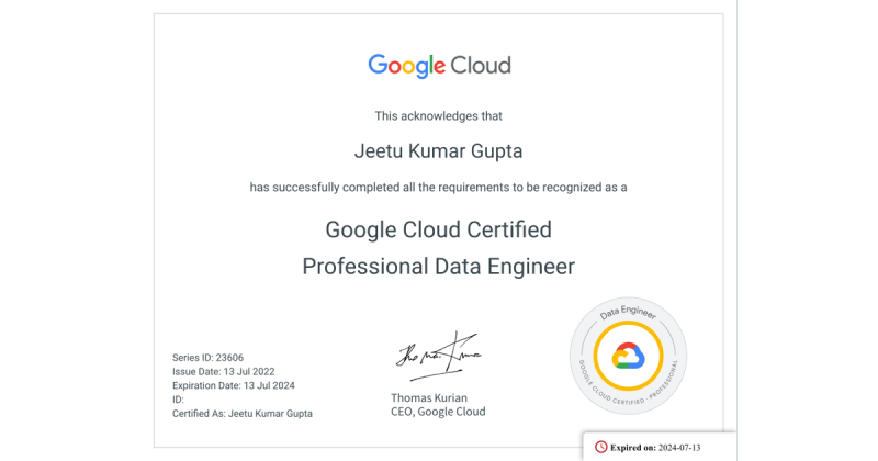 Jeetu Kumar Gupta on LinkedIn: Professional Data Engineer • Jeetu Kumar ... Jeetu Kumar Gupta on LinkedIn: Professional Data Engineer • Jeetu Kumar ...