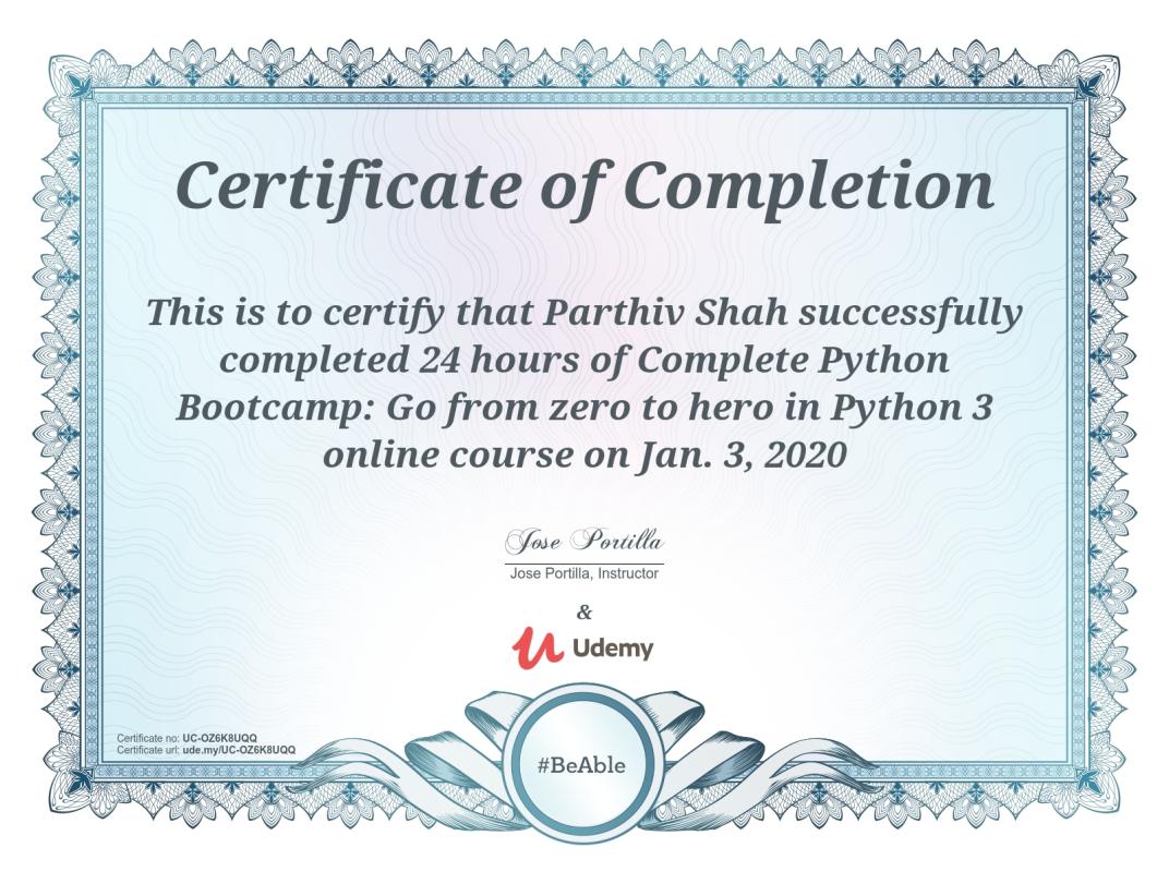 Parthiv Shah on LinkedIn: Udemy Course Completion Certificate | 32 comments Parthiv Shah on LinkedIn: Udemy Course Completion Certificate | 32 comments