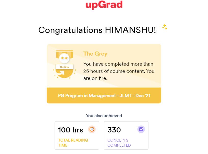 Himanshu Kumar Singh on LinkedIn: upGrad Himanshu Kumar Singh on LinkedIn: upGrad