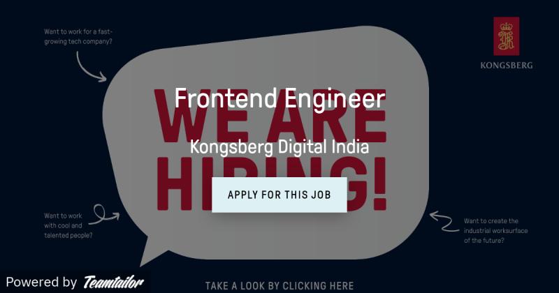 Manisankar R on LinkedIn: Frontend Engineer - Kongsberg Digital Manisankar R on LinkedIn: Frontend Engineer - Kongsberg Digital