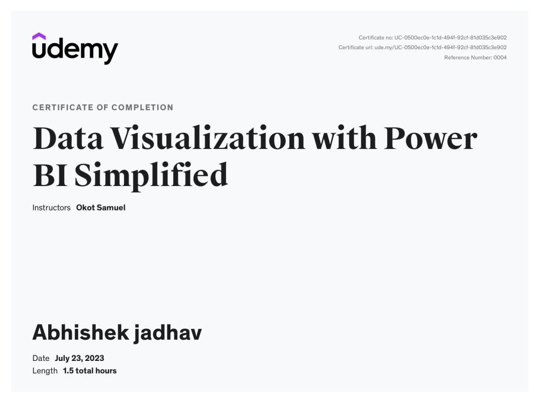 Abhishek Jadhav on LinkedIn: Udemy Course Completion Certificate Abhishek Jadhav on LinkedIn: Udemy Course Completion Certificate