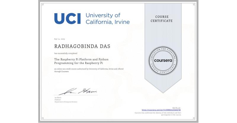 Radha Gobinda Das on LinkedIn: Completion Certificate for The Raspberry ... Radha Gobinda Das on LinkedIn: Completion Certificate for The Raspberry ...