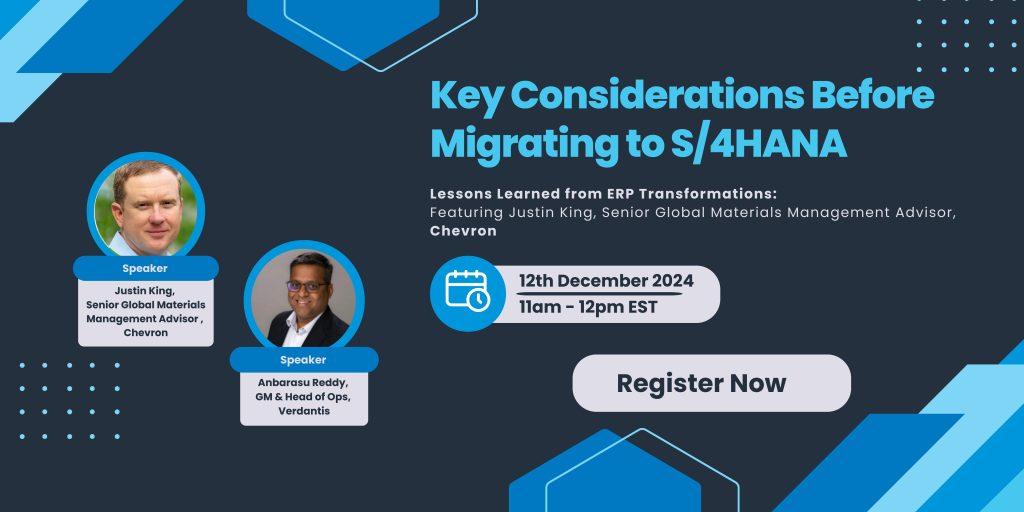Verdantis on LinkedIn: Key Considerations Before Migrating to S/4HANA ... Verdantis on LinkedIn: Key Considerations Before Migrating to S/4HANA ...
