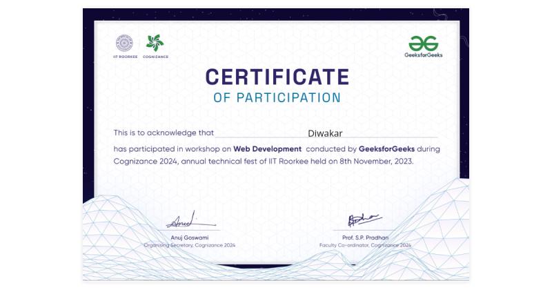 Diwakar Kumar (2nd.) on LinkedIn: Diwakar | Certificate of Workshop on ... Diwakar Kumar (2nd.) on LinkedIn: Diwakar | Certificate of Workshop on ...