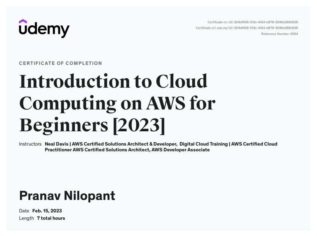 Pranav Nilopant on LinkedIn: Udemy Course Completion Certificate Pranav Nilopant on LinkedIn: Udemy Course Completion Certificate