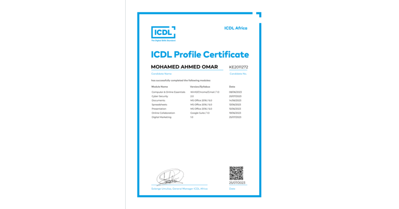 Mohamed Ahmed Omar on LinkedIn: ICDL Profile • MOHAMED AHMED OMAR ... Mohamed Ahmed Omar on LinkedIn: ICDL Profile • MOHAMED AHMED OMAR ...