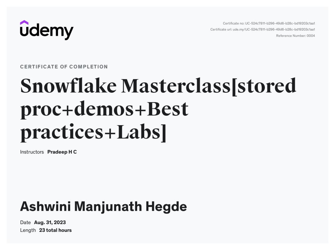 Ashwini Hegde on LinkedIn: Udemy Course Completion Certificate Ashwini Hegde on LinkedIn: Udemy Course Completion Certificate