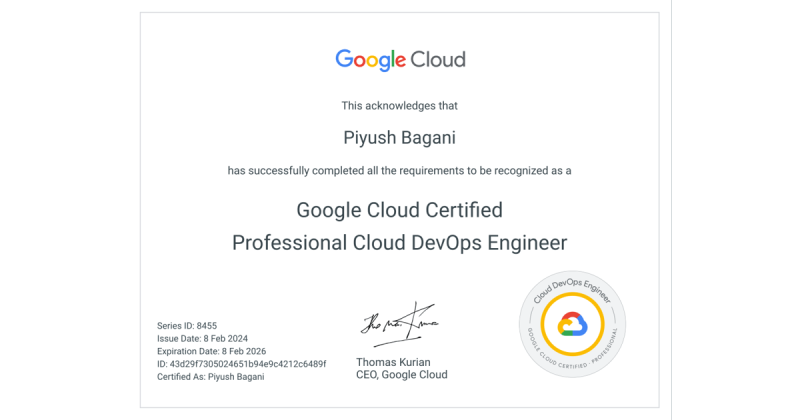 Piyush Bagani on LinkedIn: Professional Cloud DevOps Engineer • Piyush ... Piyush Bagani on LinkedIn: Professional Cloud DevOps Engineer • Piyush ...