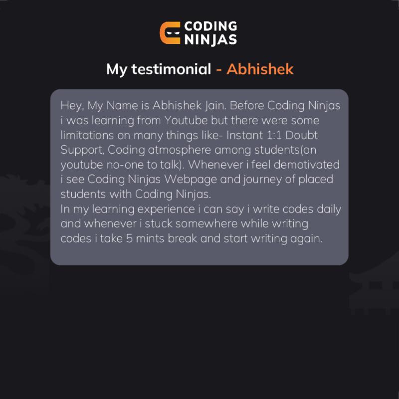 Abhishek Jain on LinkedIn: Codingninjas Abhishek Jain on LinkedIn: Codingninjas