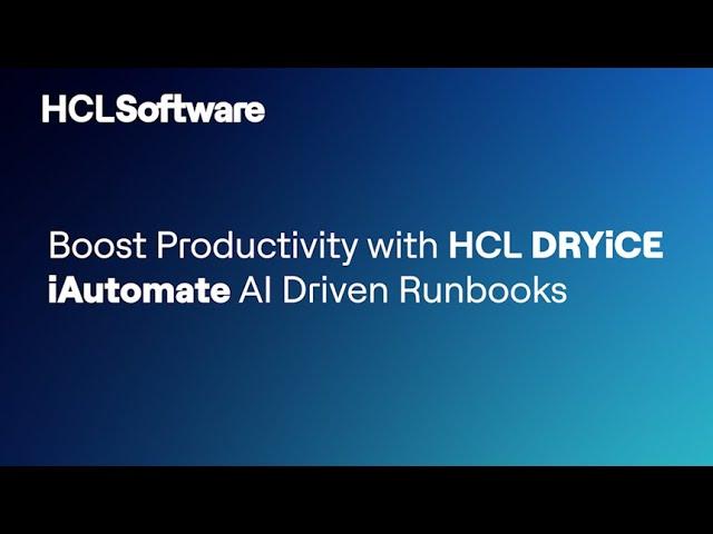 Pawan D. on LinkedIn: HCL DRYiCE iAutomate: AI-powered runbook automation Pawan D. on LinkedIn: HCL DRYiCE iAutomate: AI-powered runbook automation