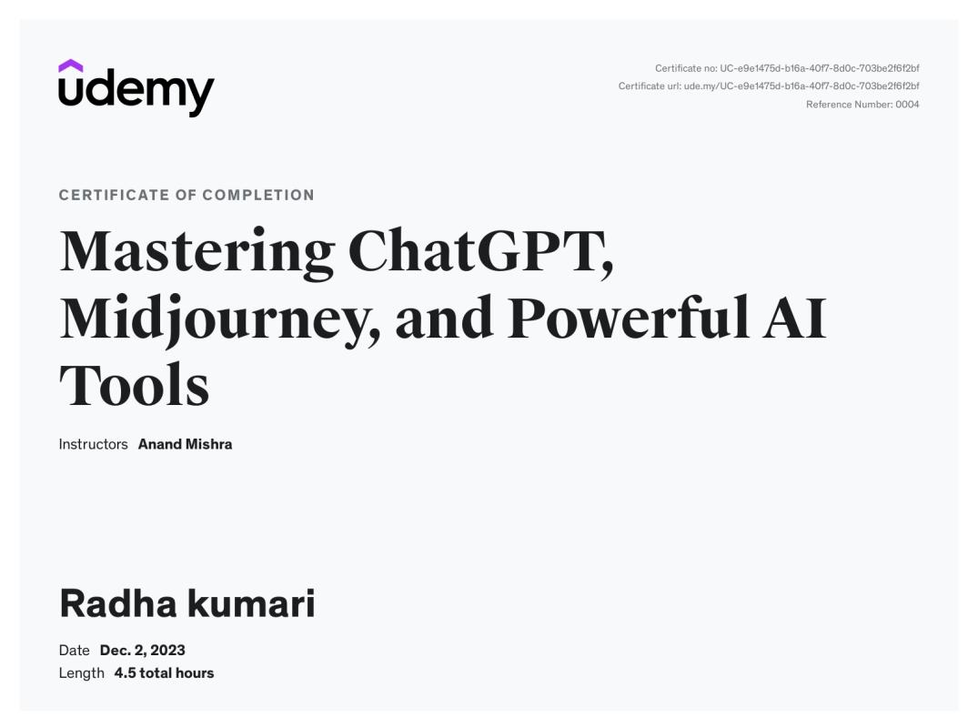 RADHA KUMARI on LinkedIn: Udemy Course Completion Certificate RADHA KUMARI on LinkedIn: Udemy Course Completion Certificate