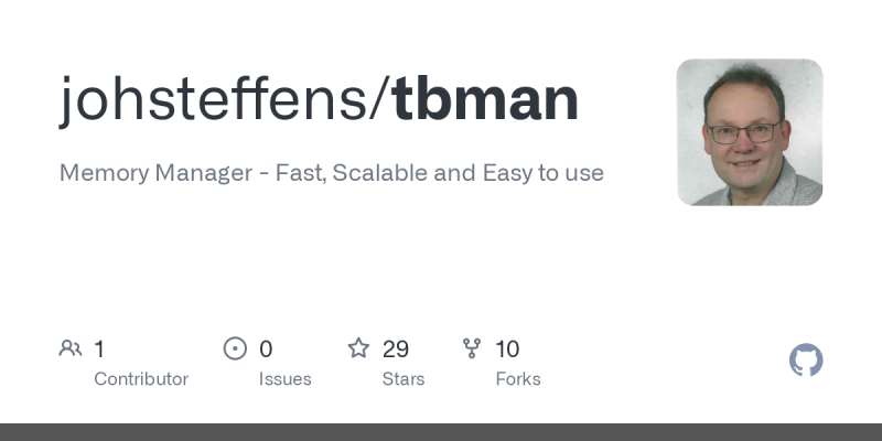 Ayman Alheraki on LinkedIn: GitHub - johsteffens/tbman: Memory Manager ... Ayman Alheraki on LinkedIn: GitHub - johsteffens/tbman: Memory Manager ...