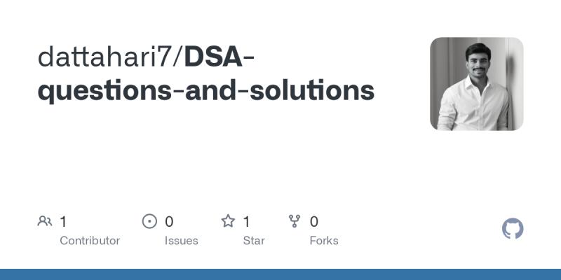 Create a GitHub repository for DSA questions and solutions | Dattahari ... Create a GitHub repository for DSA questions and solutions | Dattahari ...