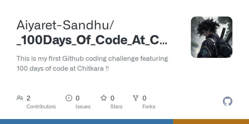 Arshdeep Singh on LinkedIn: GitHub - Aiyaret-Sandhu/_100Days_Of_Code_At ... Arshdeep Singh on LinkedIn: GitHub - Aiyaret-Sandhu/_100Days_Of_Code_At ...