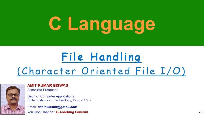 Dr. Amit Kumar Biswas on LinkedIn: character oriented file handling in ... Dr. Amit Kumar Biswas on LinkedIn: character oriented file handling in ...