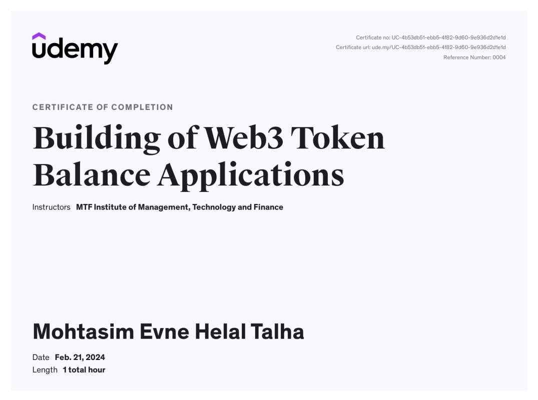 Mohtasim Evne Helal Talha on LinkedIn: Udemy Course Completion Certificate Mohtasim Evne Helal Talha on LinkedIn: Udemy Course Completion Certificate