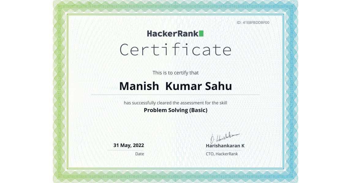 Manish Kumar Sahu on LinkedIn: #hackerrank #coding #problemsolving #cp ... Manish Kumar Sahu on LinkedIn: #hackerrank #coding #problemsolving #cp ...