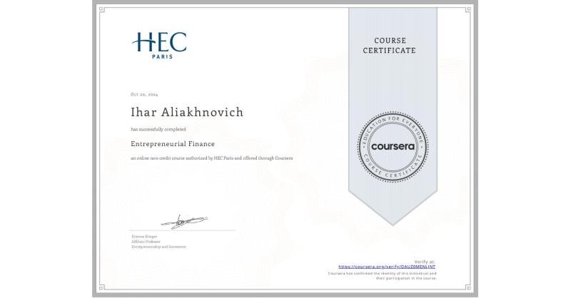 Ihar Aliakhnovich on LinkedIn: Completion Certificate for ... Ihar Aliakhnovich on LinkedIn: Completion Certificate for ...