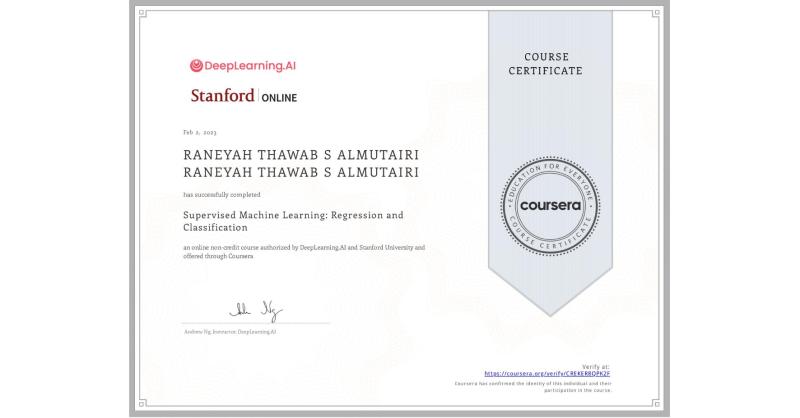 Rania Almutairi on LinkedIn: Completion Certificate for Supervised ... Rania Almutairi on LinkedIn: Completion Certificate for Supervised ...